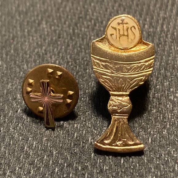 Jewelry | Holy Communion Lapel Pins Chalice Cross Vintage | Poshmark